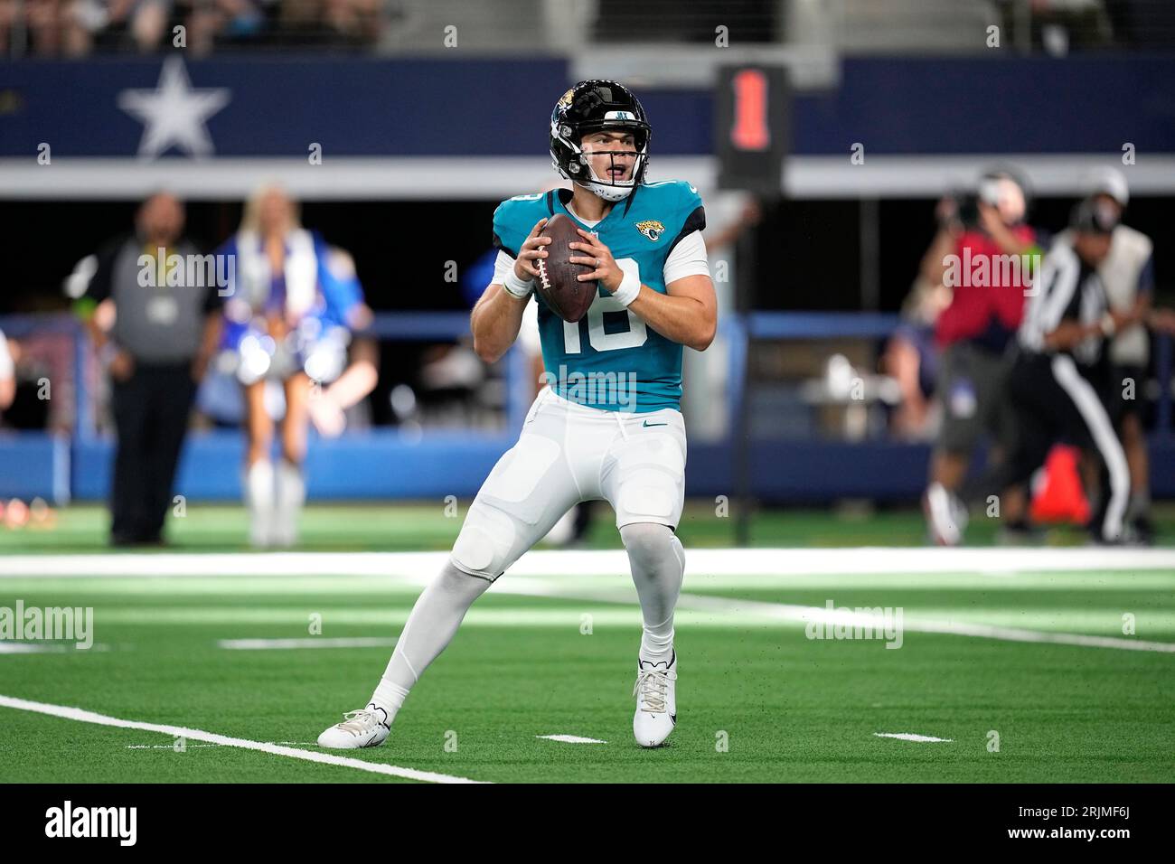 Jacksonville Jaguars quarterback Nathan Rourke drops back to pass ...