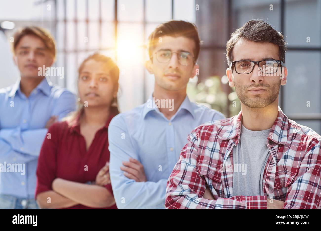 successful diverse international business team coworkers capable ...