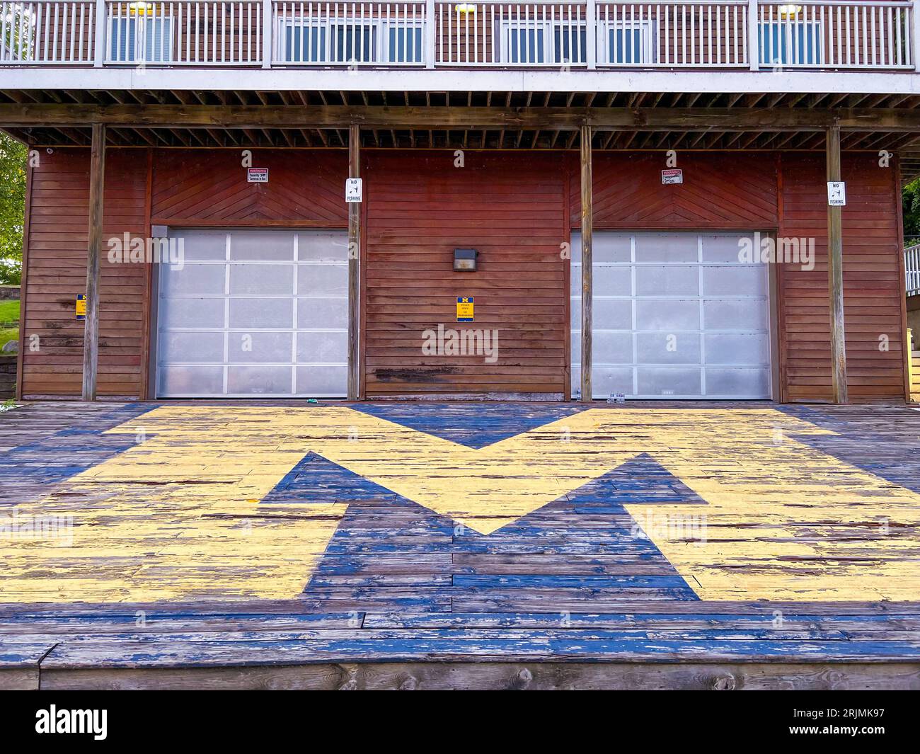 A view of Block M at the University of Michigan, the iconic symbol of ...