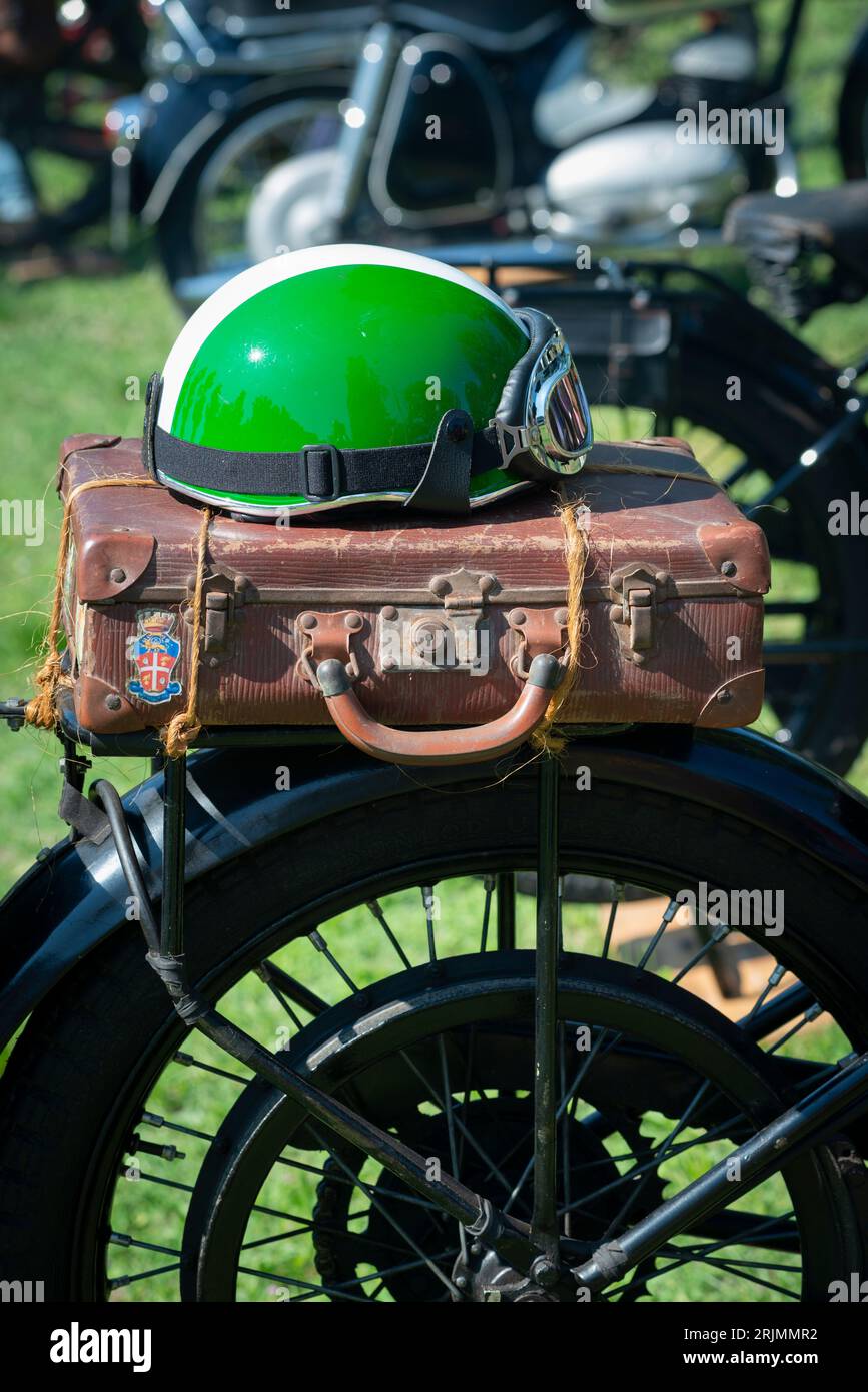 Italy, Lombardy, Meeting of Vintage Motorcycle, Helmet Stock Photo - Alamy