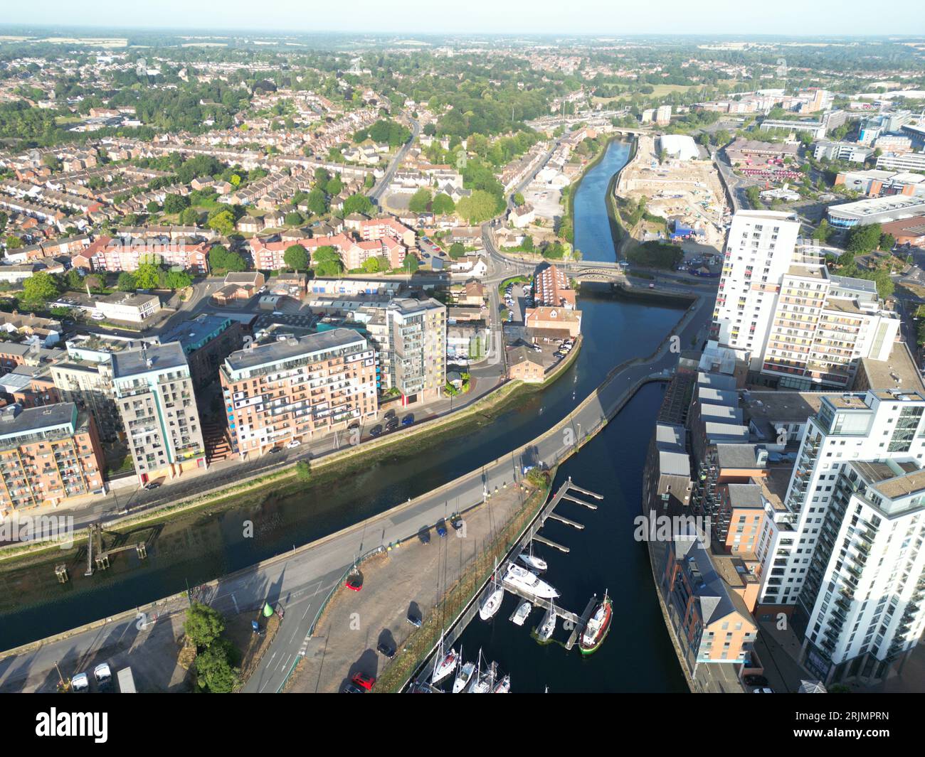An aerial view of Ipswich marina and waterfront Stock Photo - Alamy