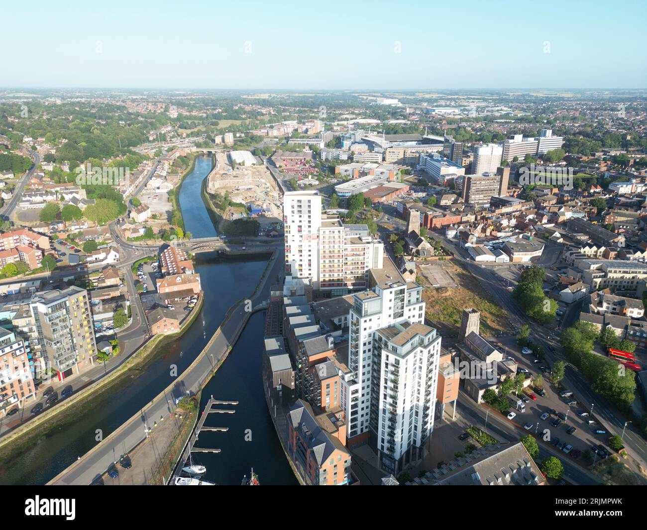 An aerial view of Ipswich marina and waterfront Stock Photo - Alamy