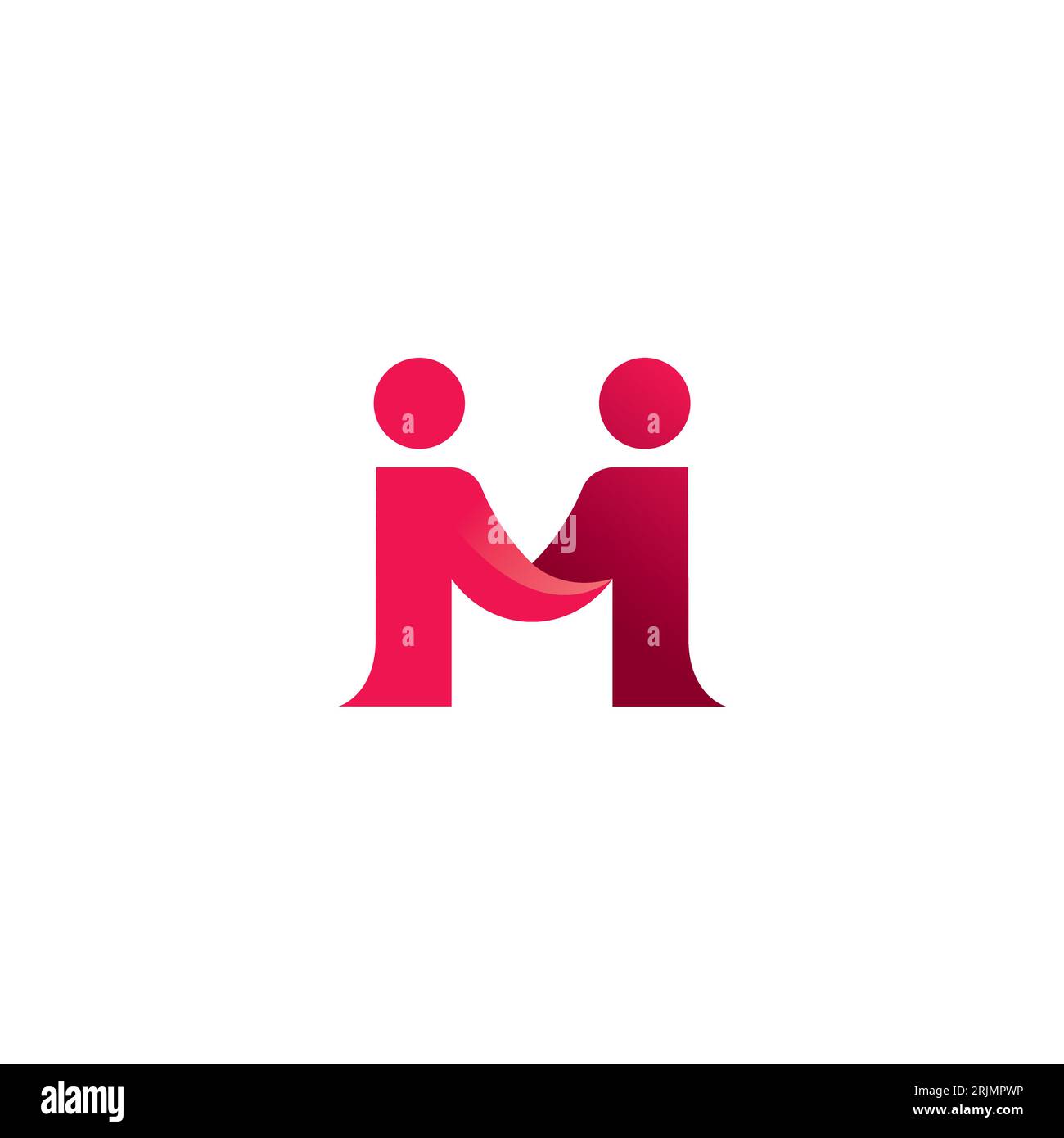 Letter M People Logo Design. M Human Partnership Logo Stock Vector ...