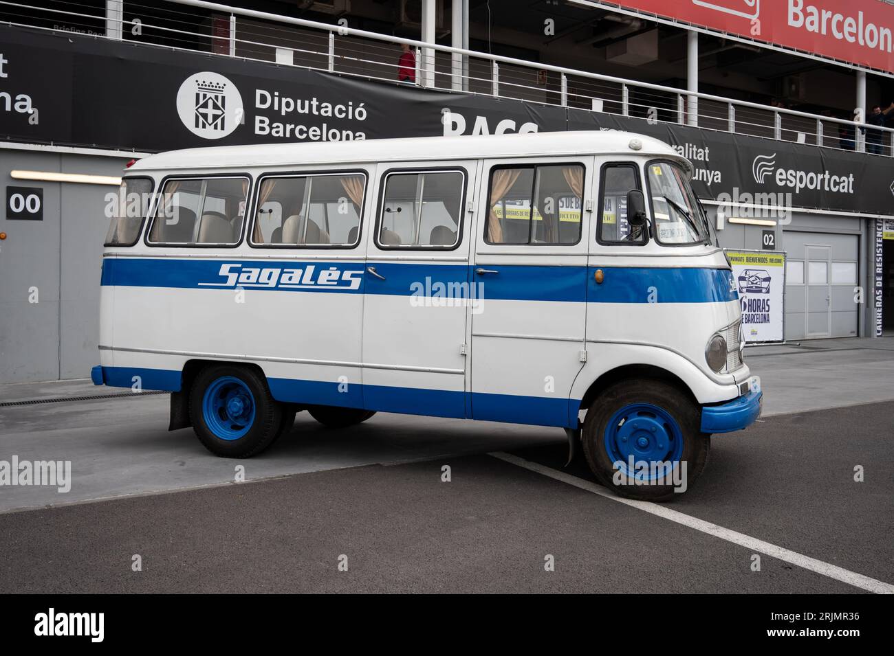 Old minibus mercedes benz model 319 of the Sagales company Stock Photo ...