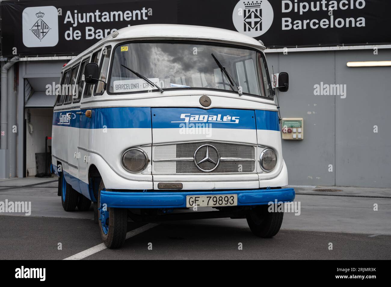 Old minibus mercedes benz model 319 of the Sagales company Stock Photo ...