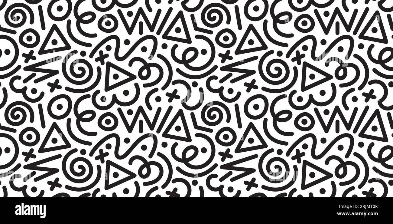 Fun colorful line doodle seamless pattern Stock Vector Image & Art - Alamy