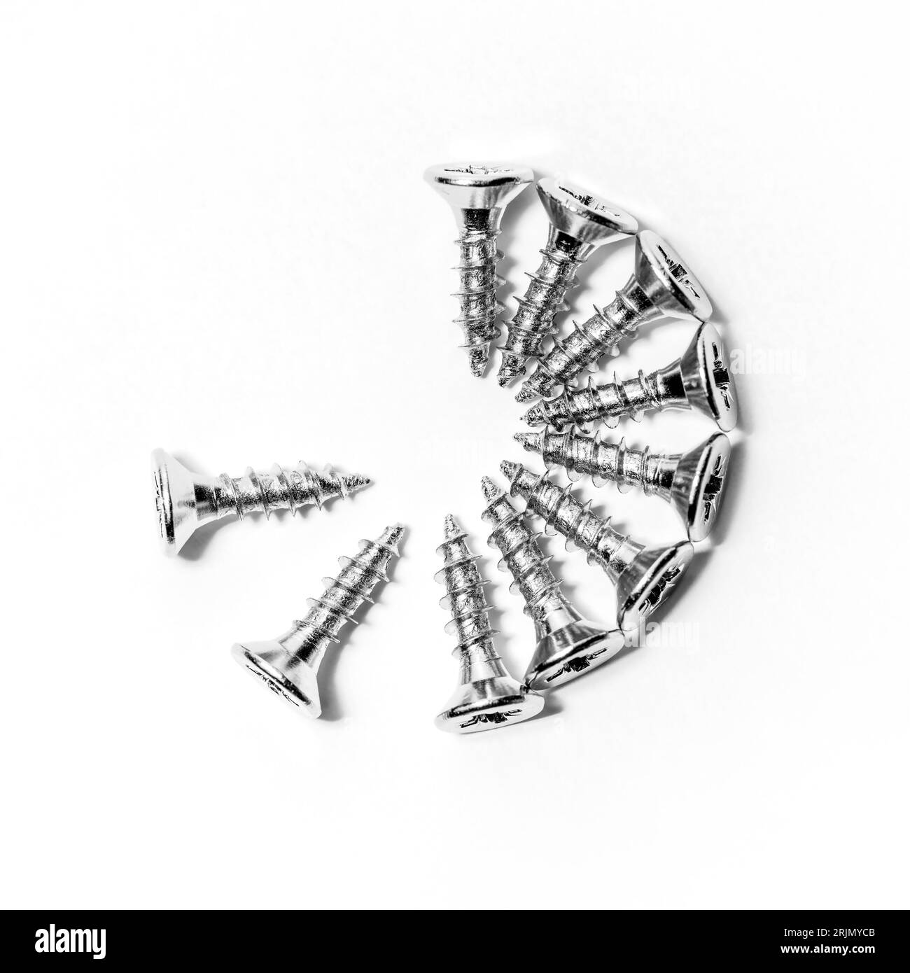 Collection of screws on white background. Zinc head screws Stock Photo ...