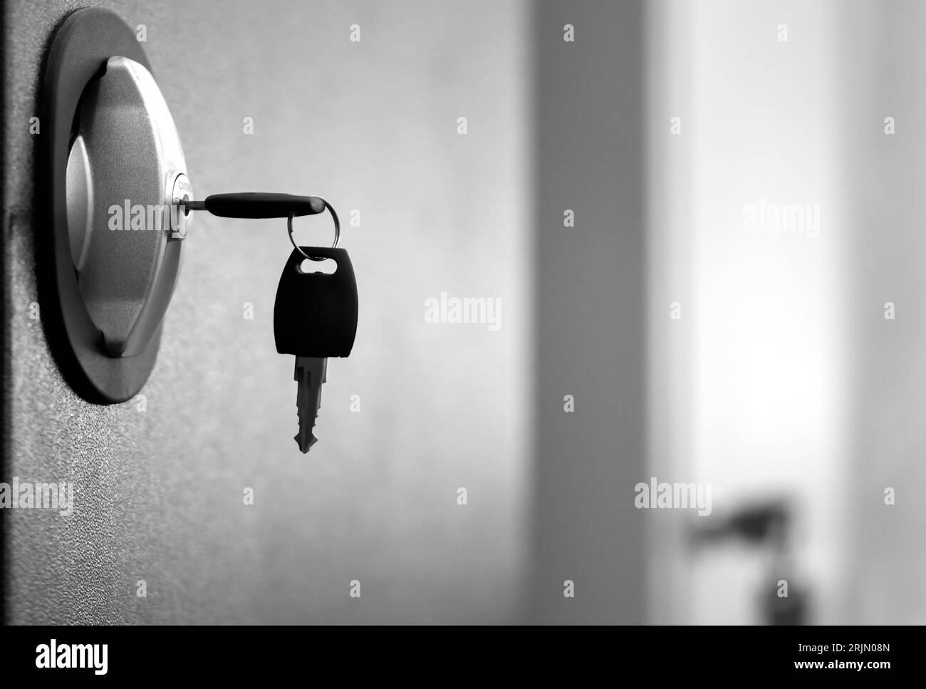 Key in the door lock, Real estate concept. Keyhole with key Stock Photo ...