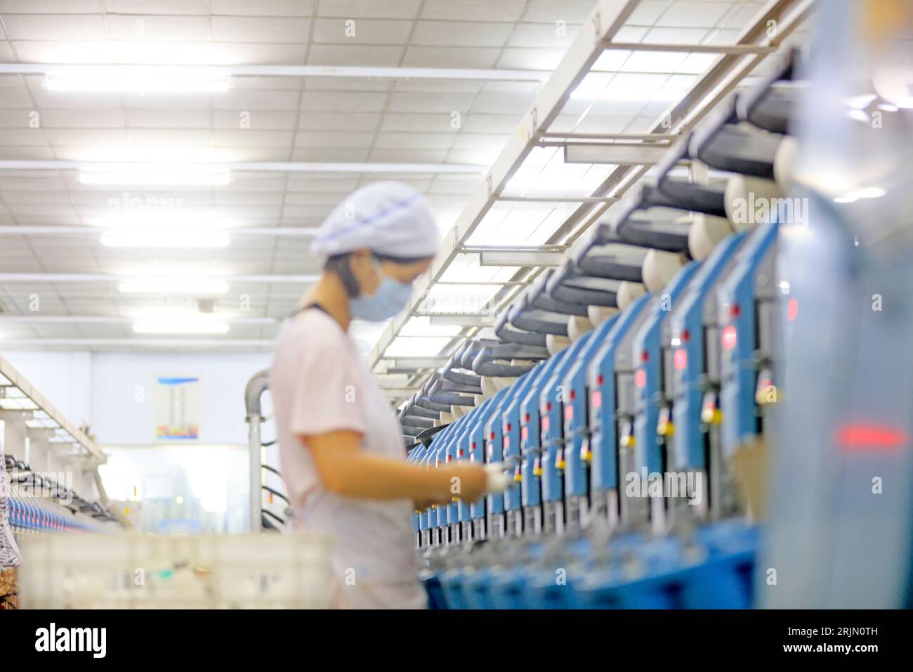 Automated technology production textile factory hi-res stock ...