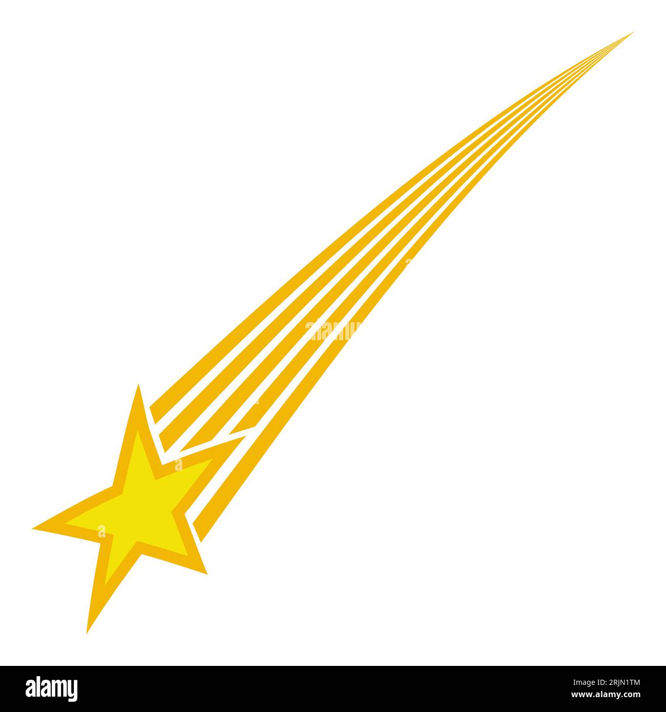 Doodle cartoon falling star meteor, falling star symbol of wish ...