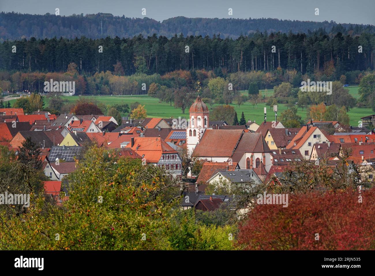 An aerial view of Neuhausen in Baden-Wuerttemberg, Germany Stock Photo ...