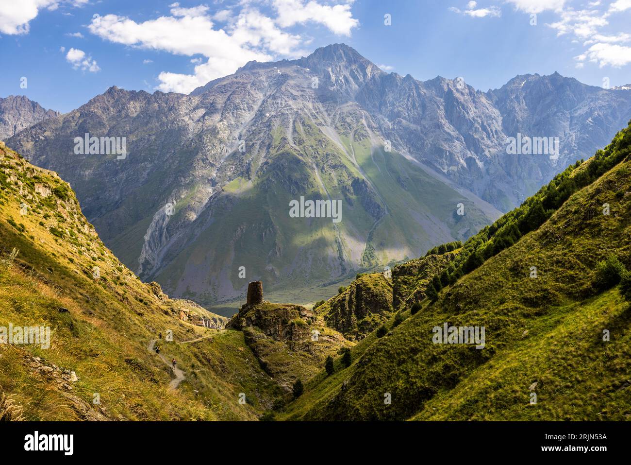 Gergeti tower hi-res stock photography and images - Alamy