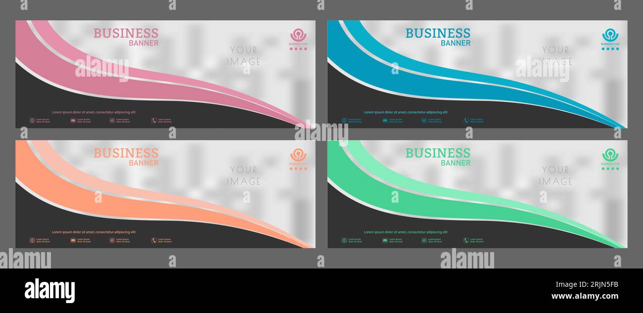 Business banner. A set of horizontal templates with space for a photo ...