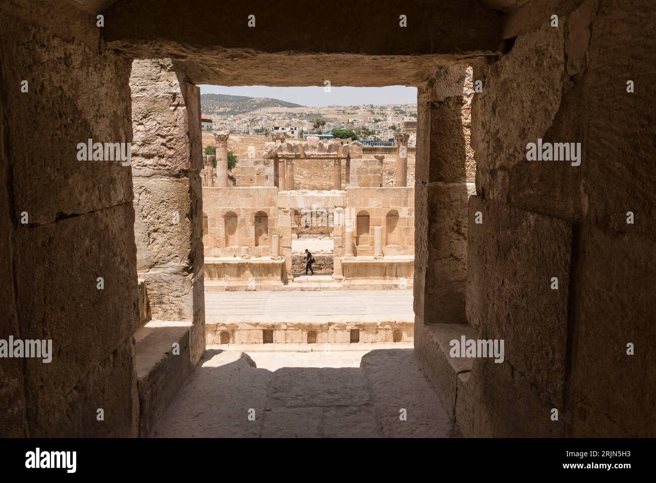View from one of the five vomitoria on the stage of the north theater ...
