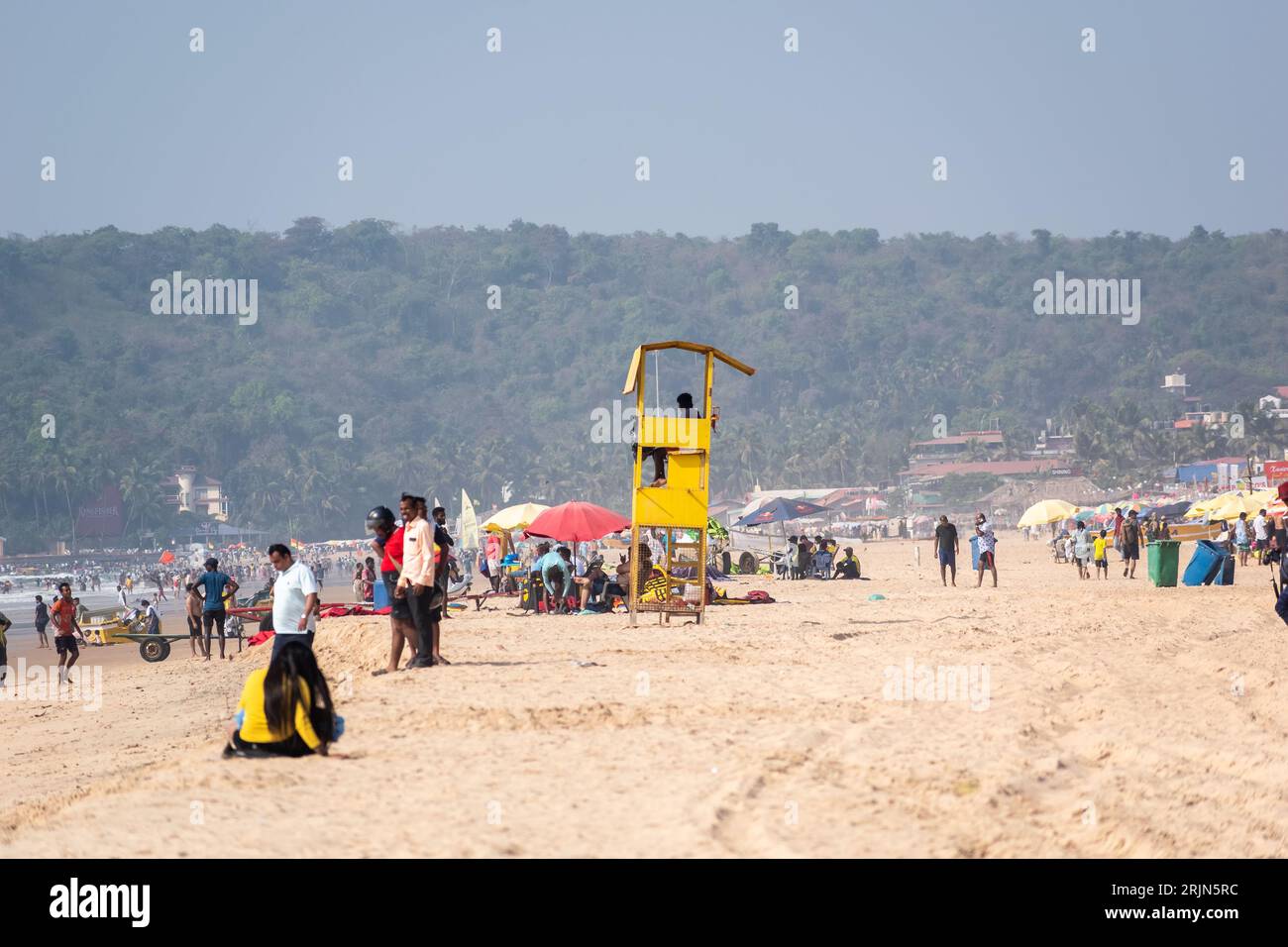 Calangute, Goa, India - January 2023: A lifeguard watching over ...