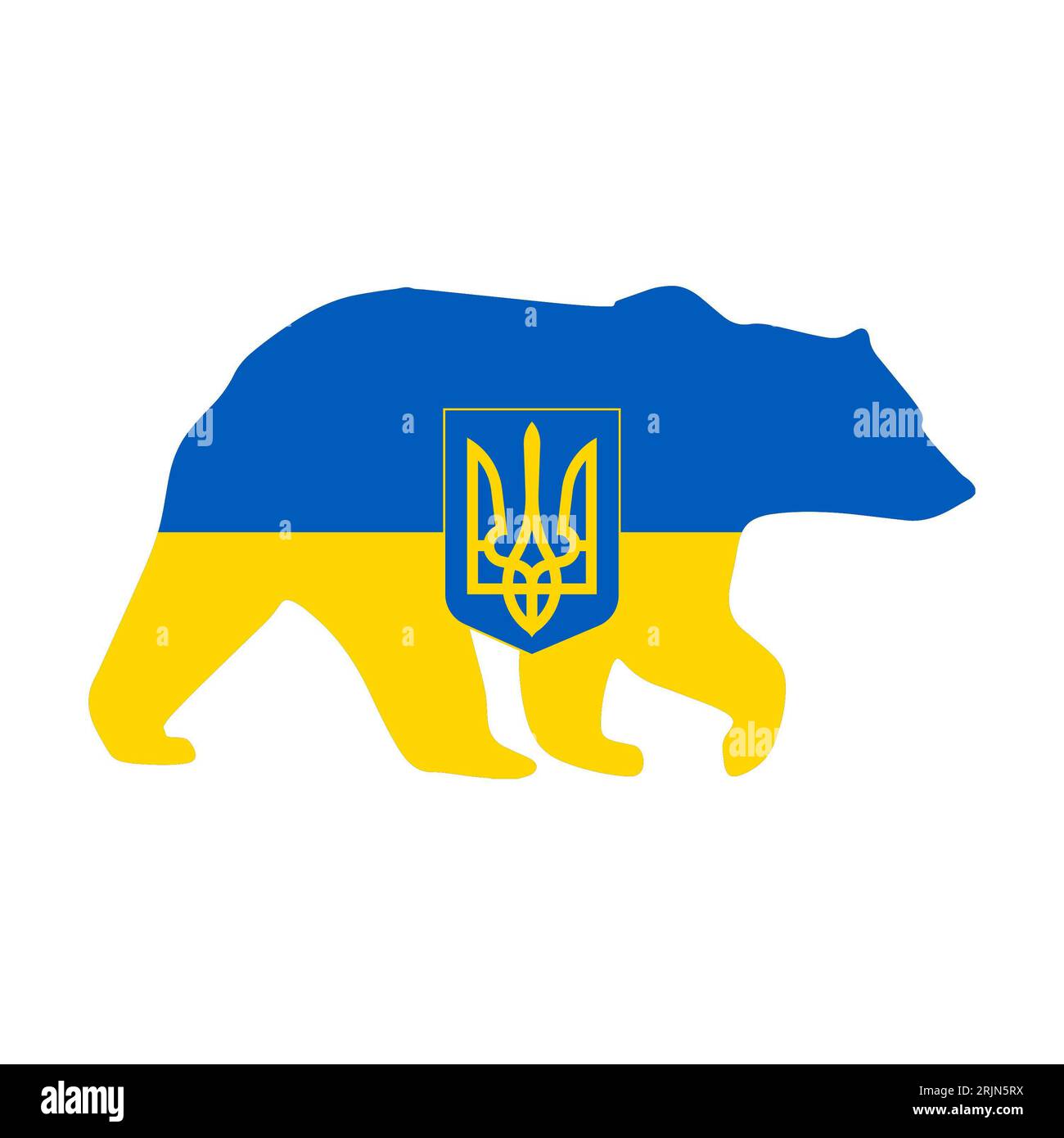 Ukrainian bear with Ukraine flag colors and Trindent Coat of Arms on ...
