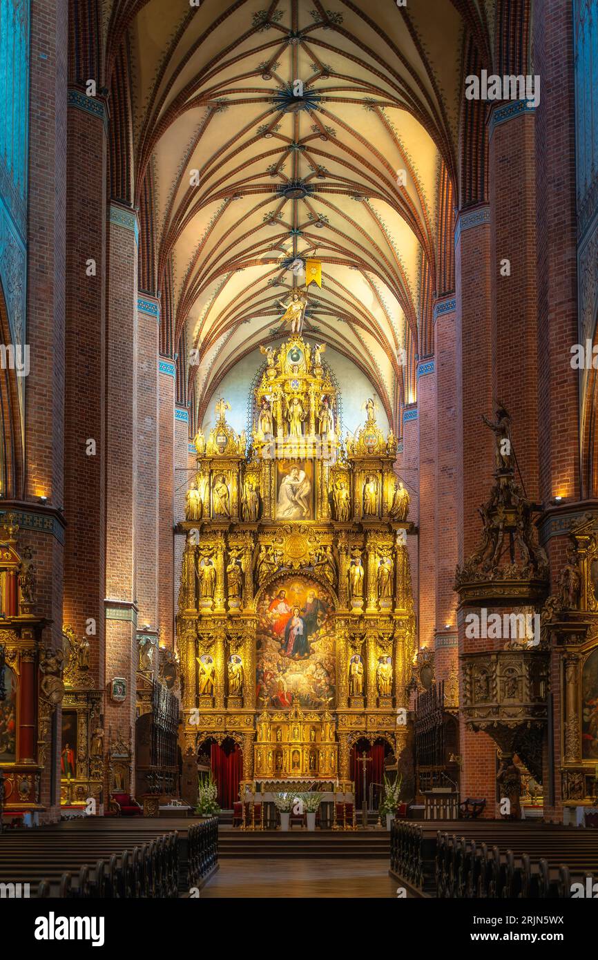 Beautiful golden and ornate altar of Church of the Assumption of the ...
