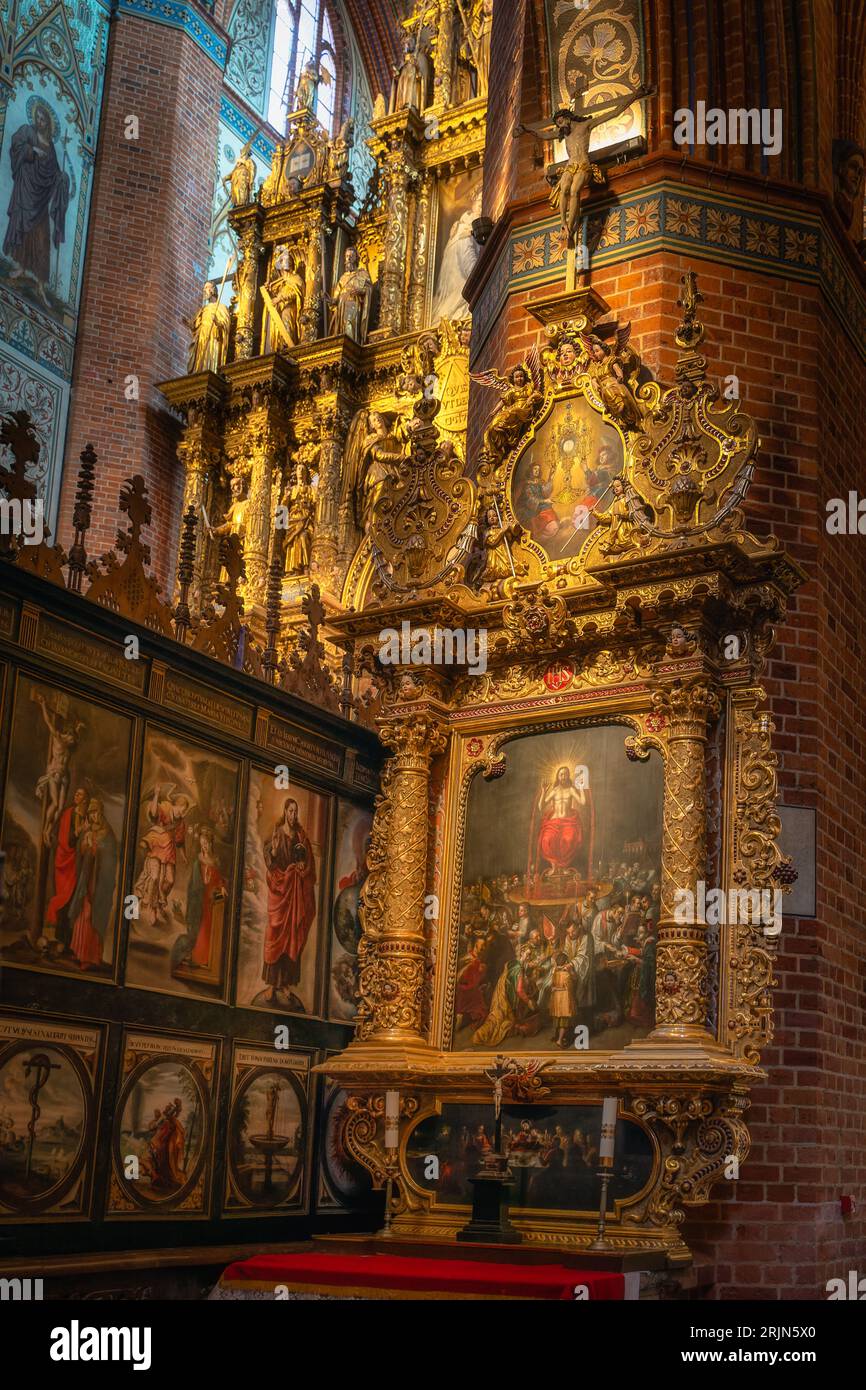Pelplin, Poland Aug 2020 Paintings and artwork, decorations in the ...