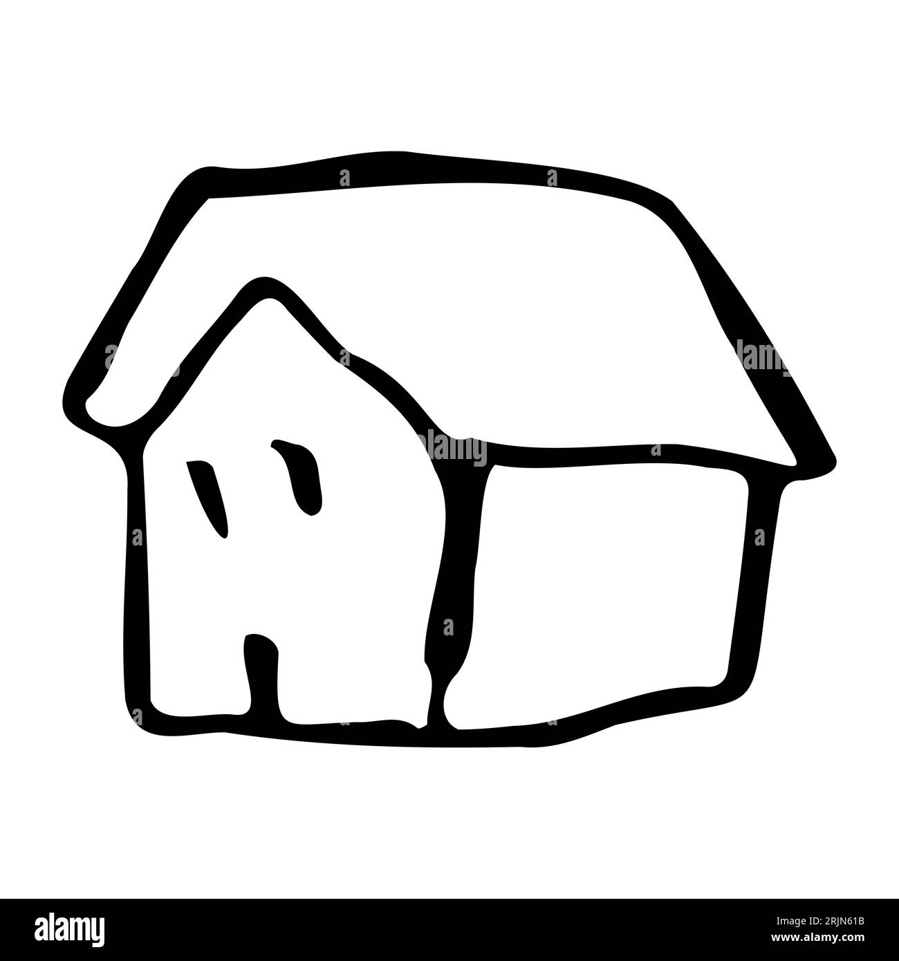 Whimsy hand drawn house vector motif for rural residential clipart ...