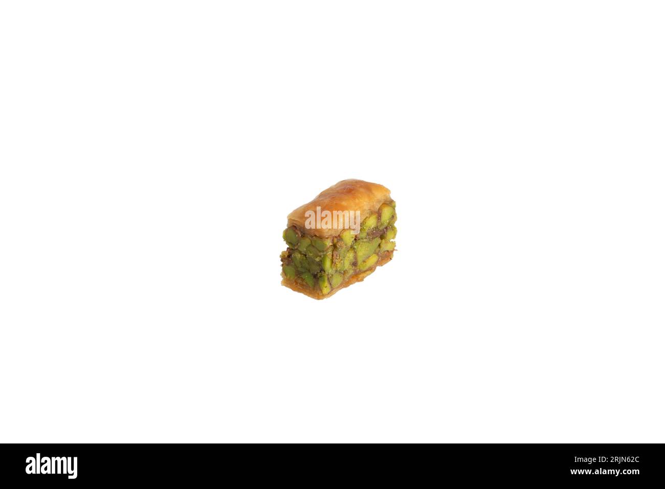 Syrian Turkish sweet (Asiya with pistachio) isolated on white ...