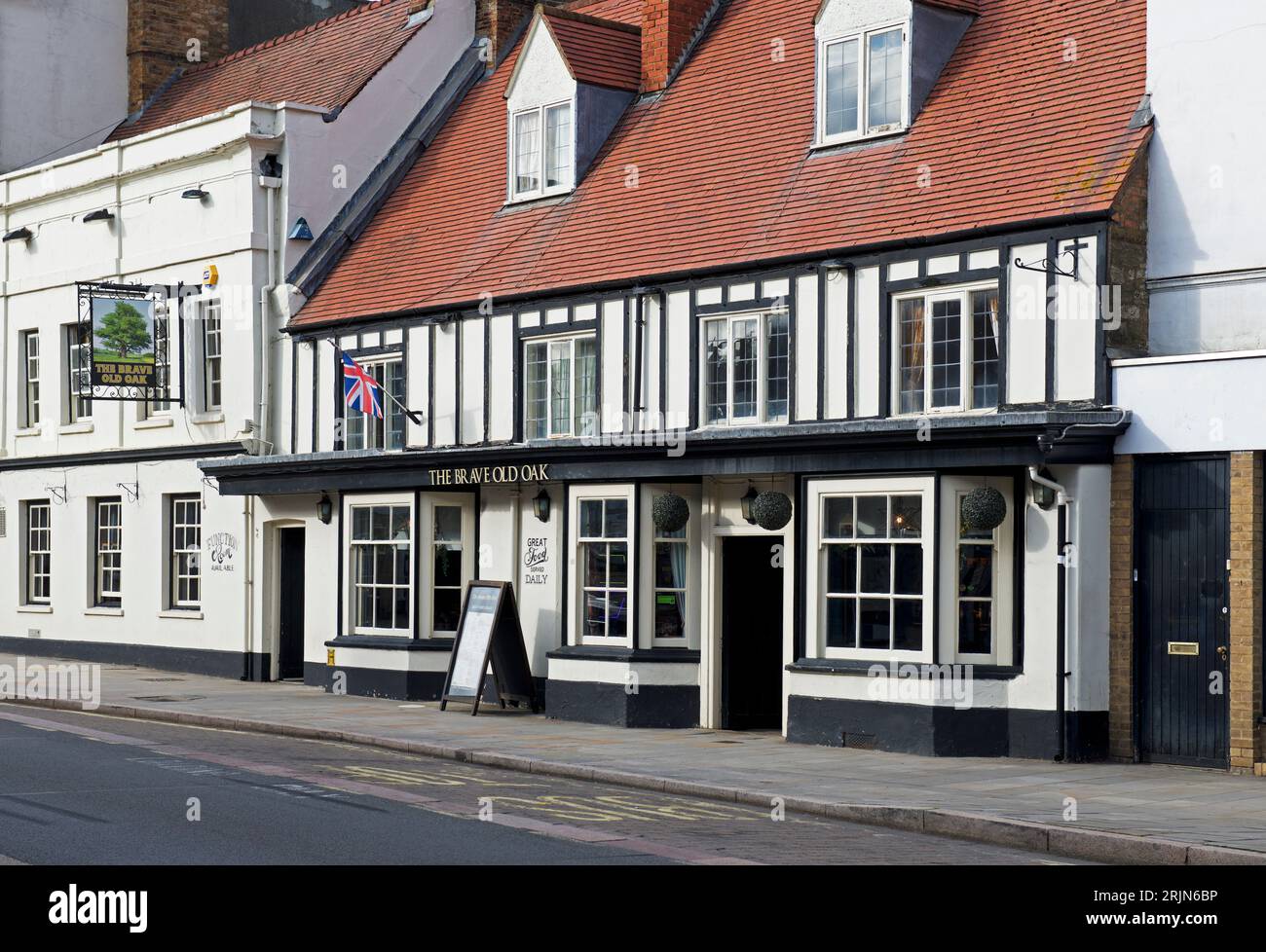 The Brave Old Oak pub on Watling Street in Towcester, Northamptonshire ...