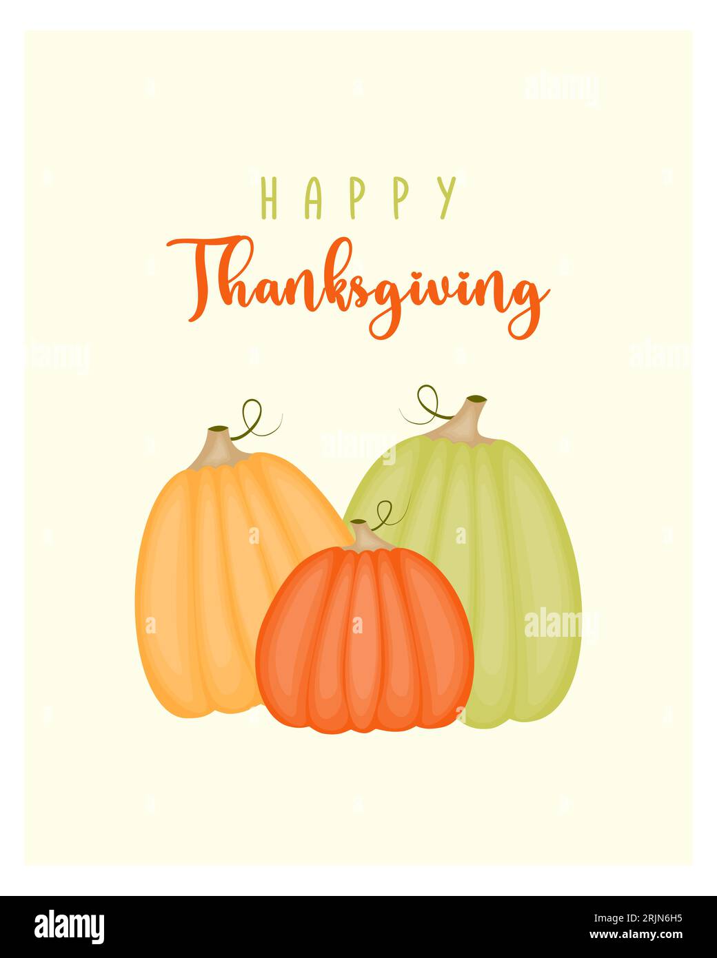 Happy Thanksgiving card with orange and yellow pumpkins. vector ...