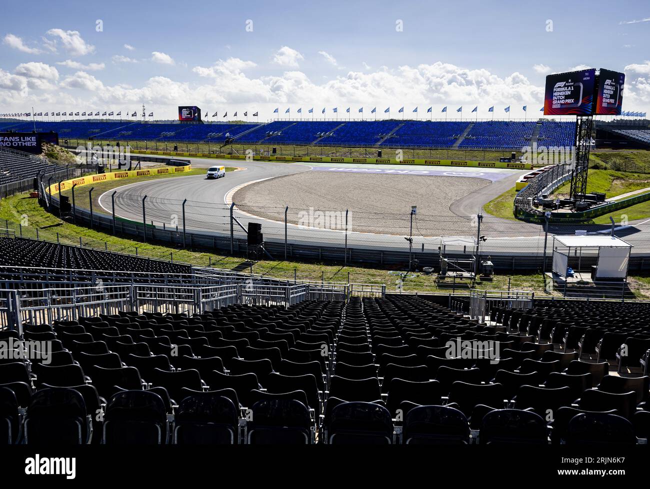 ZANDVOORT - Empty grandstands on the Zandvoort circuit in the run-up to ...