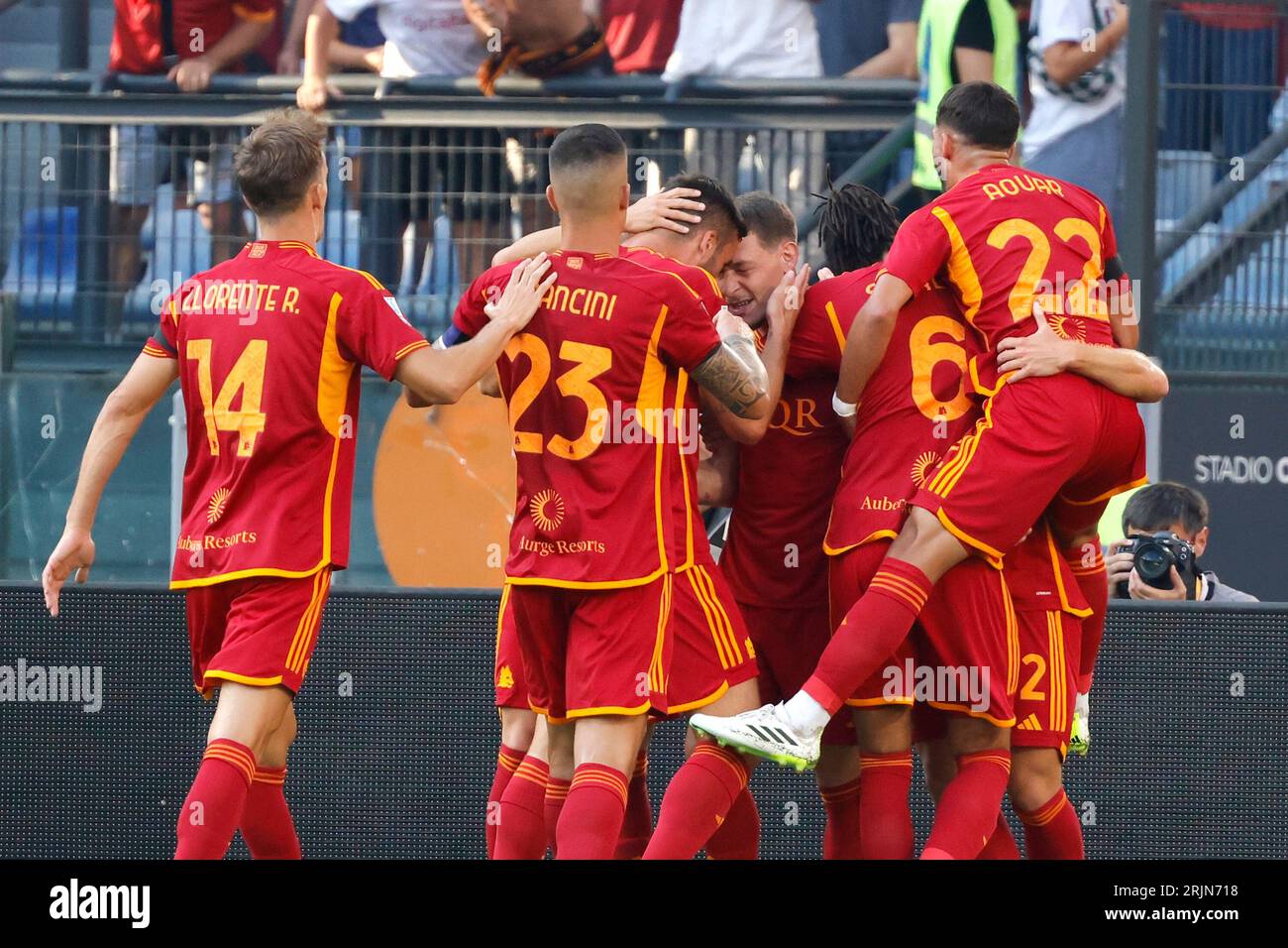 Rome, Italy, 20 August, 2023. Andrea Belotti, third from right, of AS ...