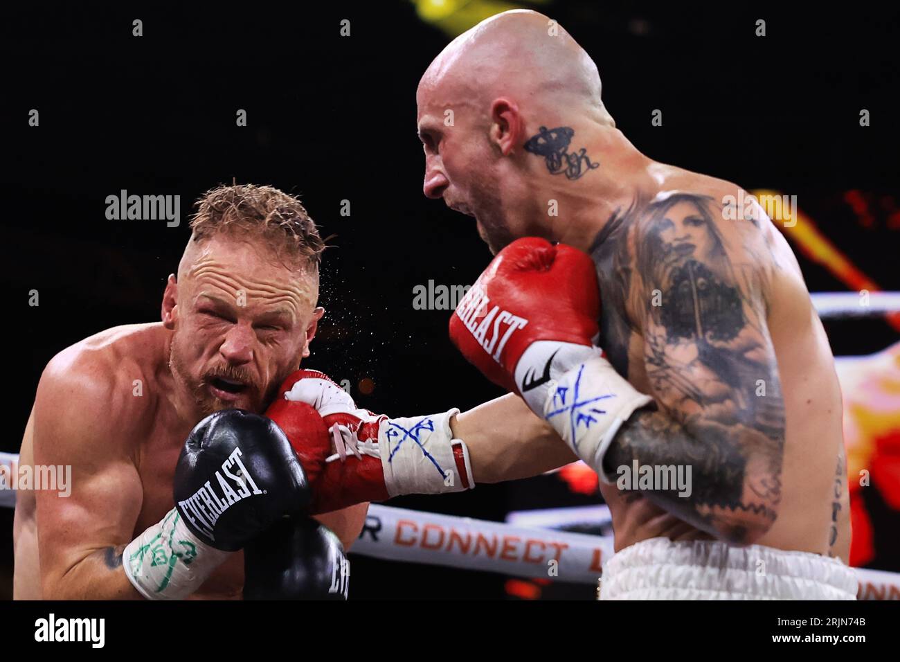 Sydney, Australia. 23rd Aug, 2023. Luke Jackson throews a puinch during ...