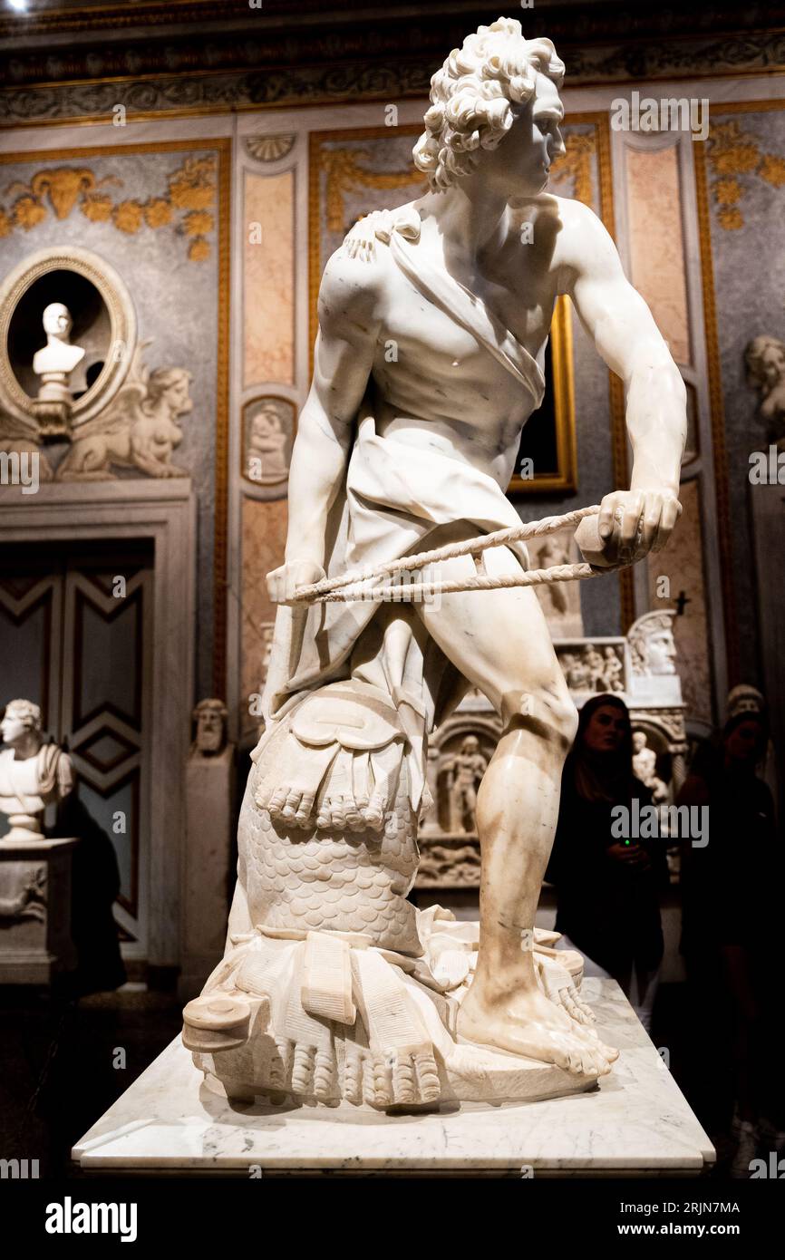 Rome, Italy - October 20, 2022: Statues and Paintings at The Borghese ...