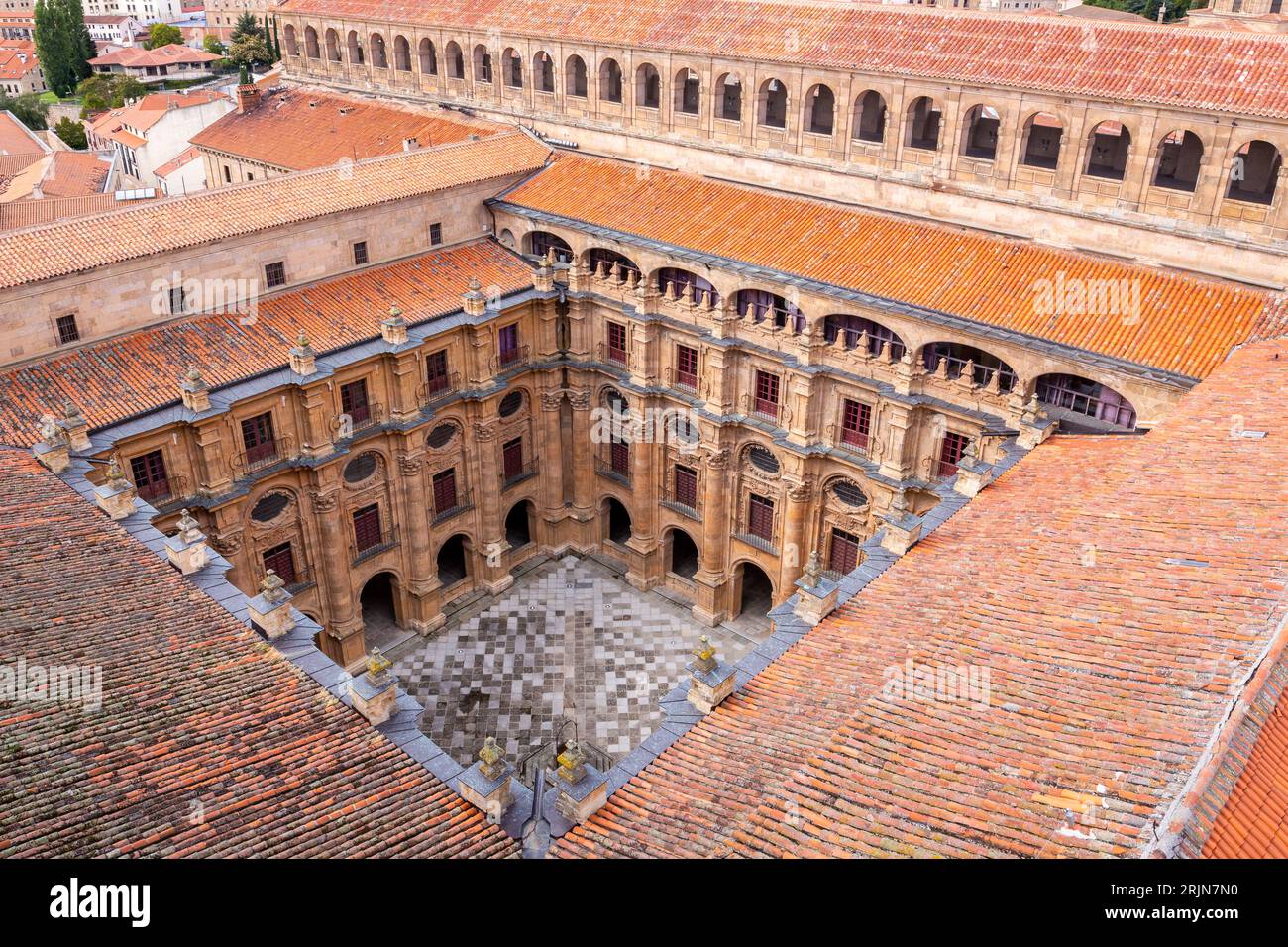 Study Court (Patio de los Estudios) of the medieval La Clerecia church ...