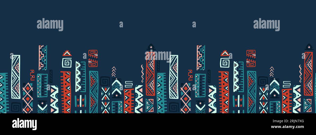 Hand drawn abstract seamless pattern, ethnic background, simple style ...