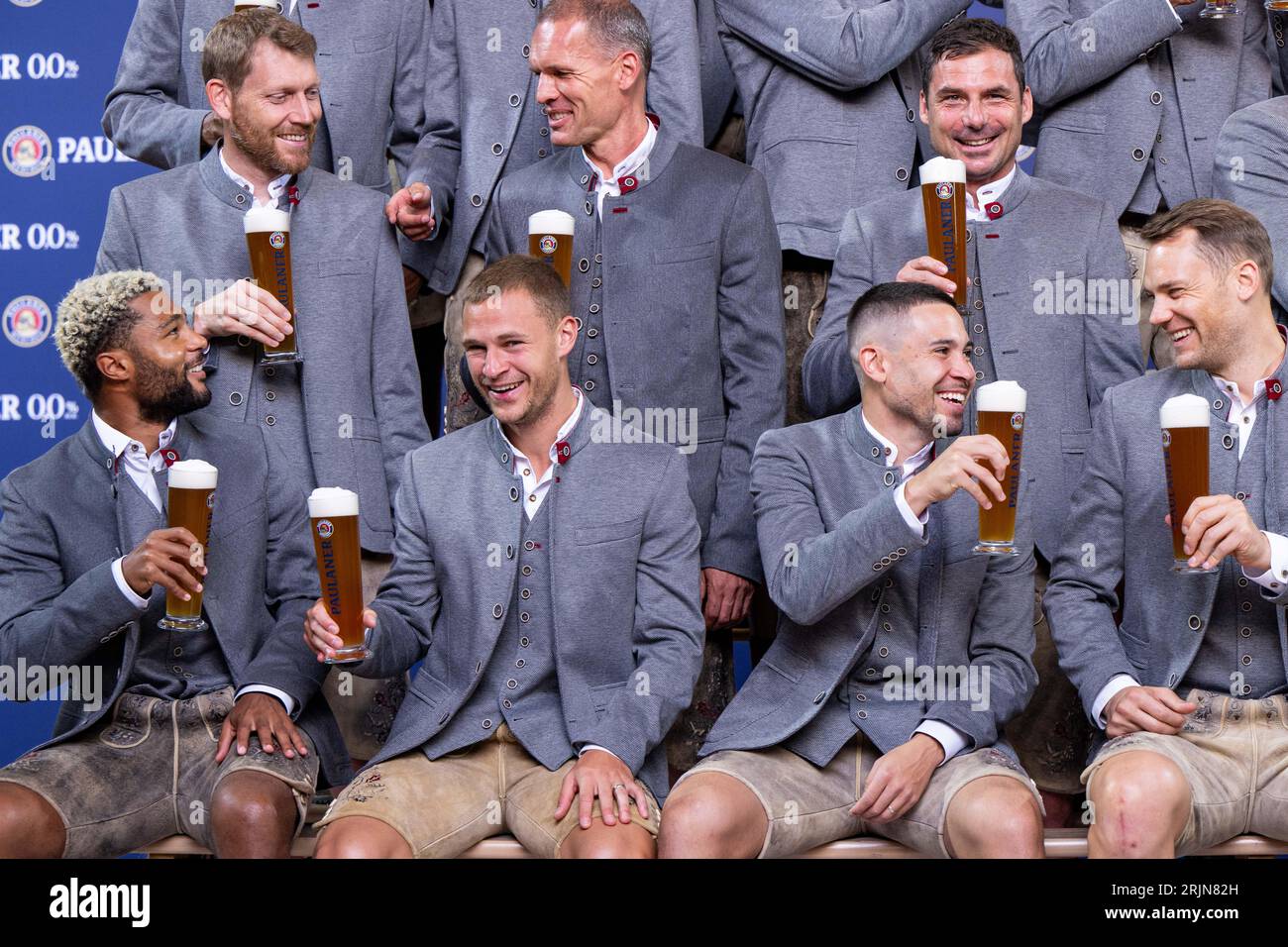 Munich, Germany. 22nd Aug, 2023. Serge Gnabry (from left), Joshua ...