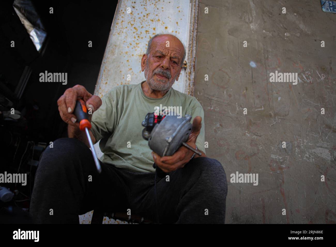 Gaza City, United States. 23rd Aug, 2023. A Palestinian, Mustafa Abdou ...