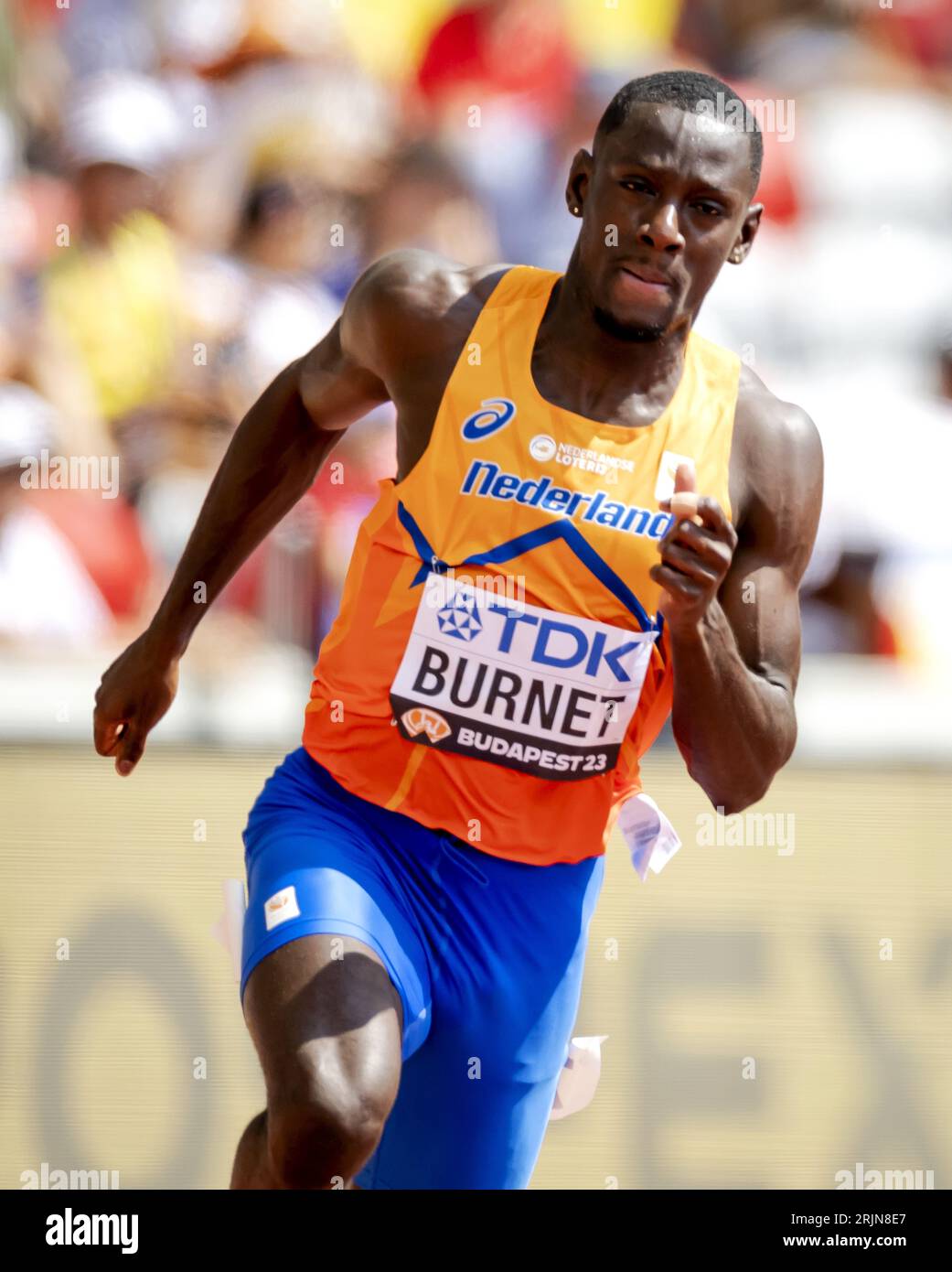 BUDAPEST - Taymir Burnet in action in the 200 meters during the fifth ...
