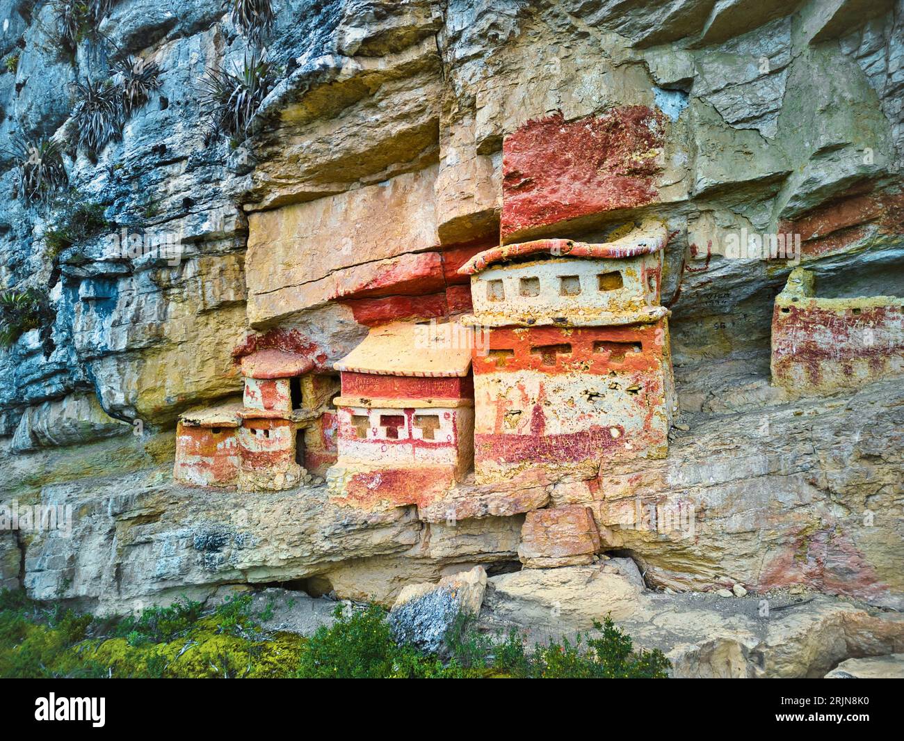 At an altitude of 2,800 m, the mausoleums are located in a cave ...