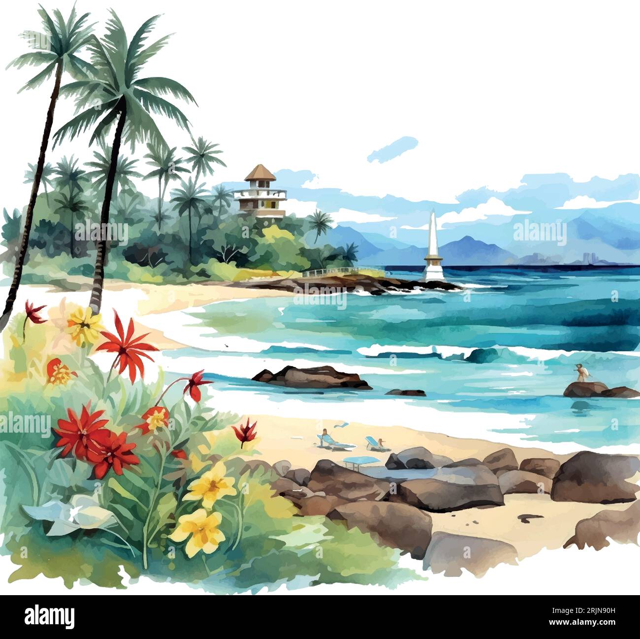 Aerial bali indonesia view Stock Vector Images - Alamy