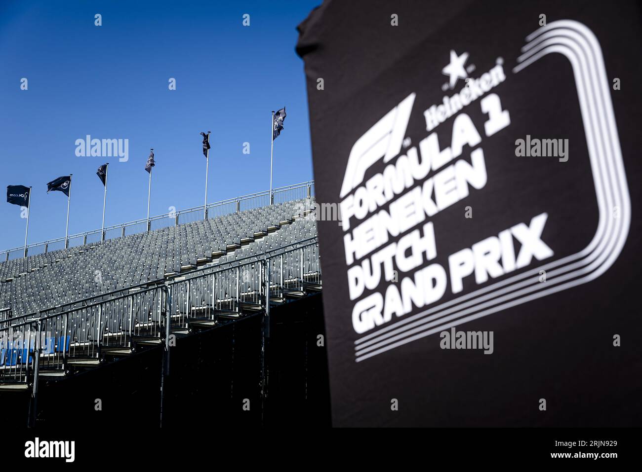 ZANDVOORT - Empty grandstands on the Zandvoort circuit in the run-up to ...