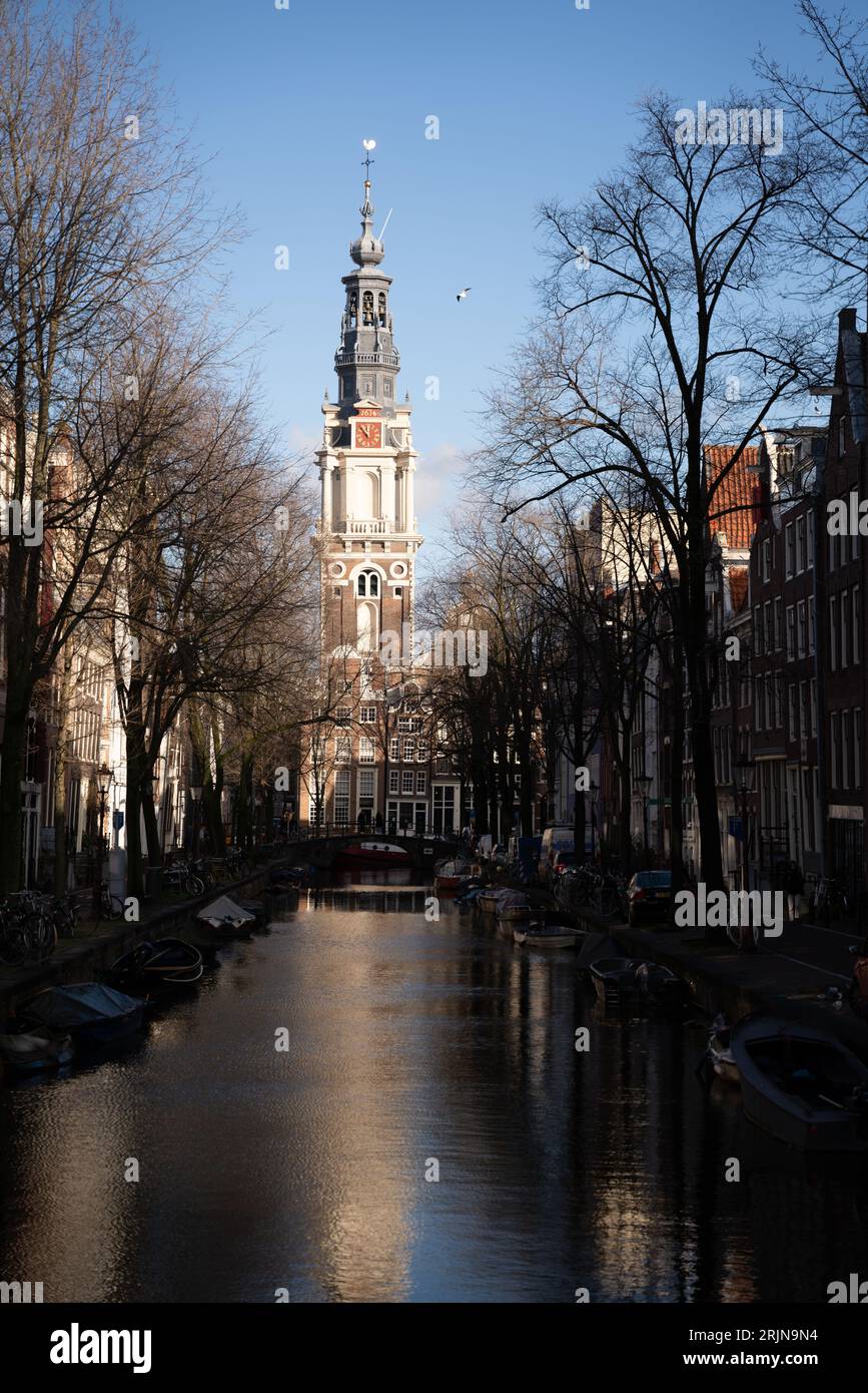 A breathtaking view of the iconic historic center of Amsterdam ...