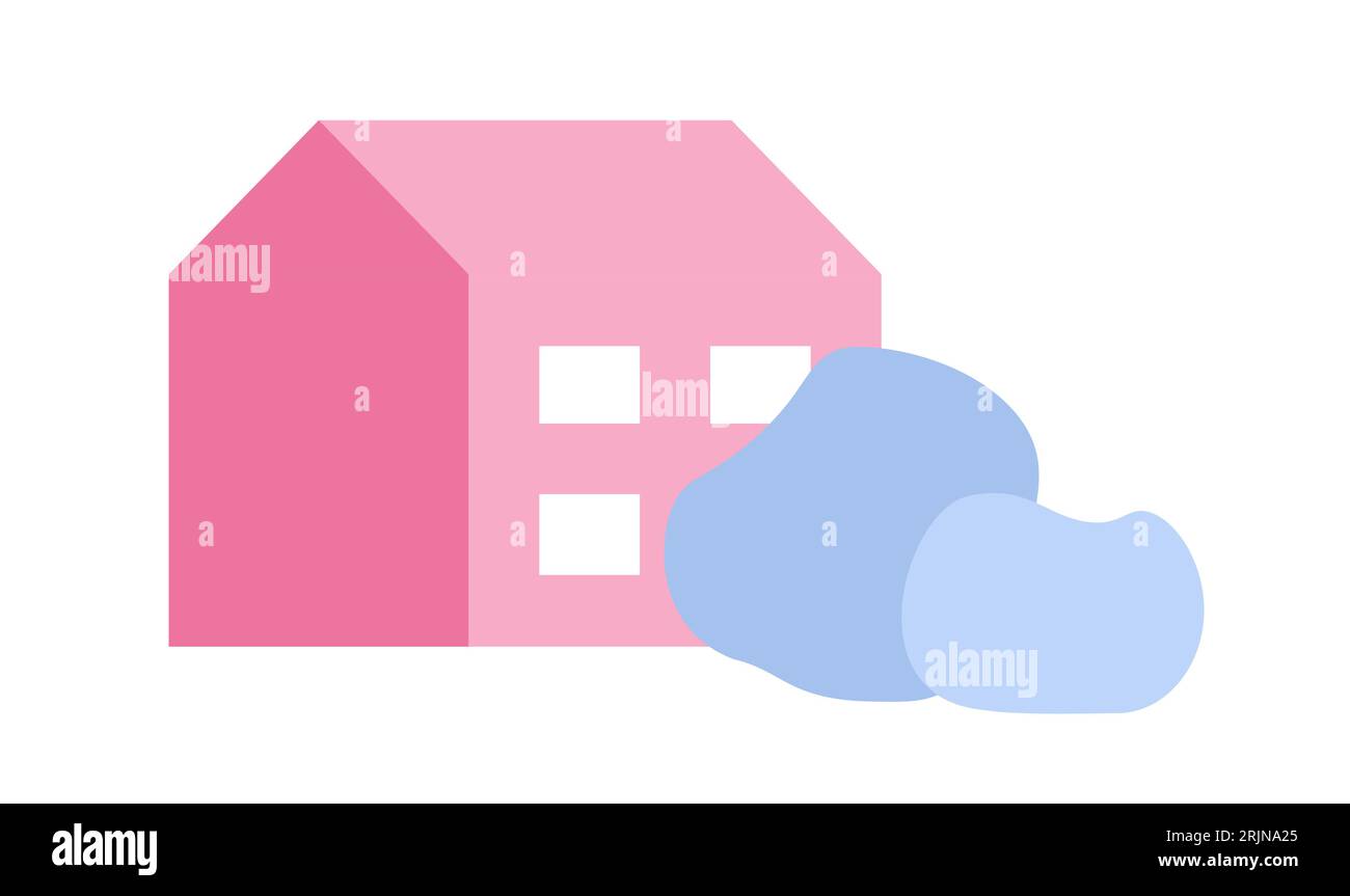 Apartment near snow drift semi flat colour vector object Stock Vector ...