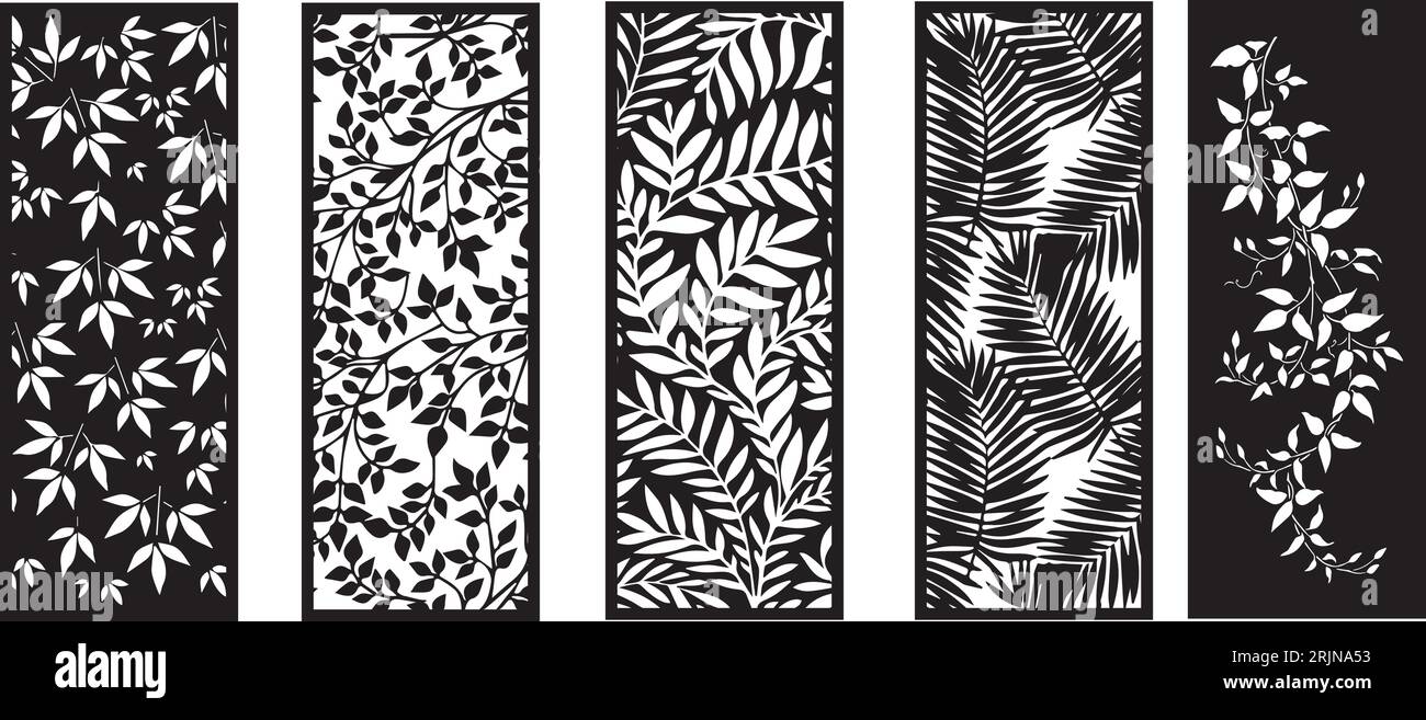 Decorative card for cutting.Leaves foliage pattern Stock Vector Image ...