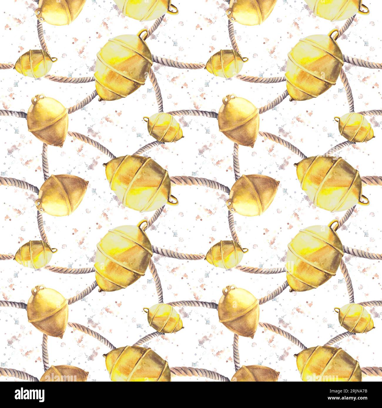 Nautical seamless pattern Maritime elements of fastening for boats ...