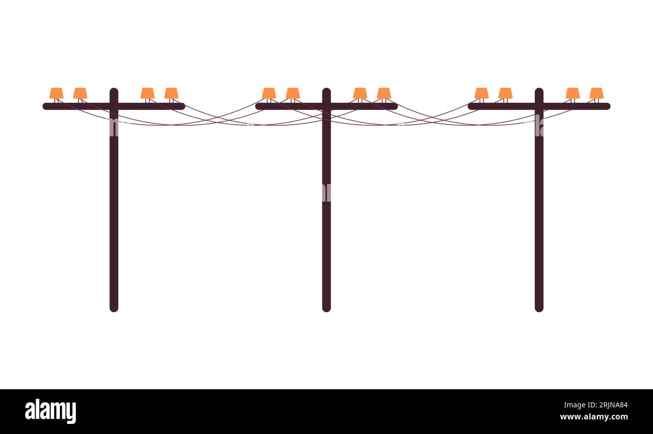 Utility poles semi flat colour vector object Stock Vector Image & Art ...