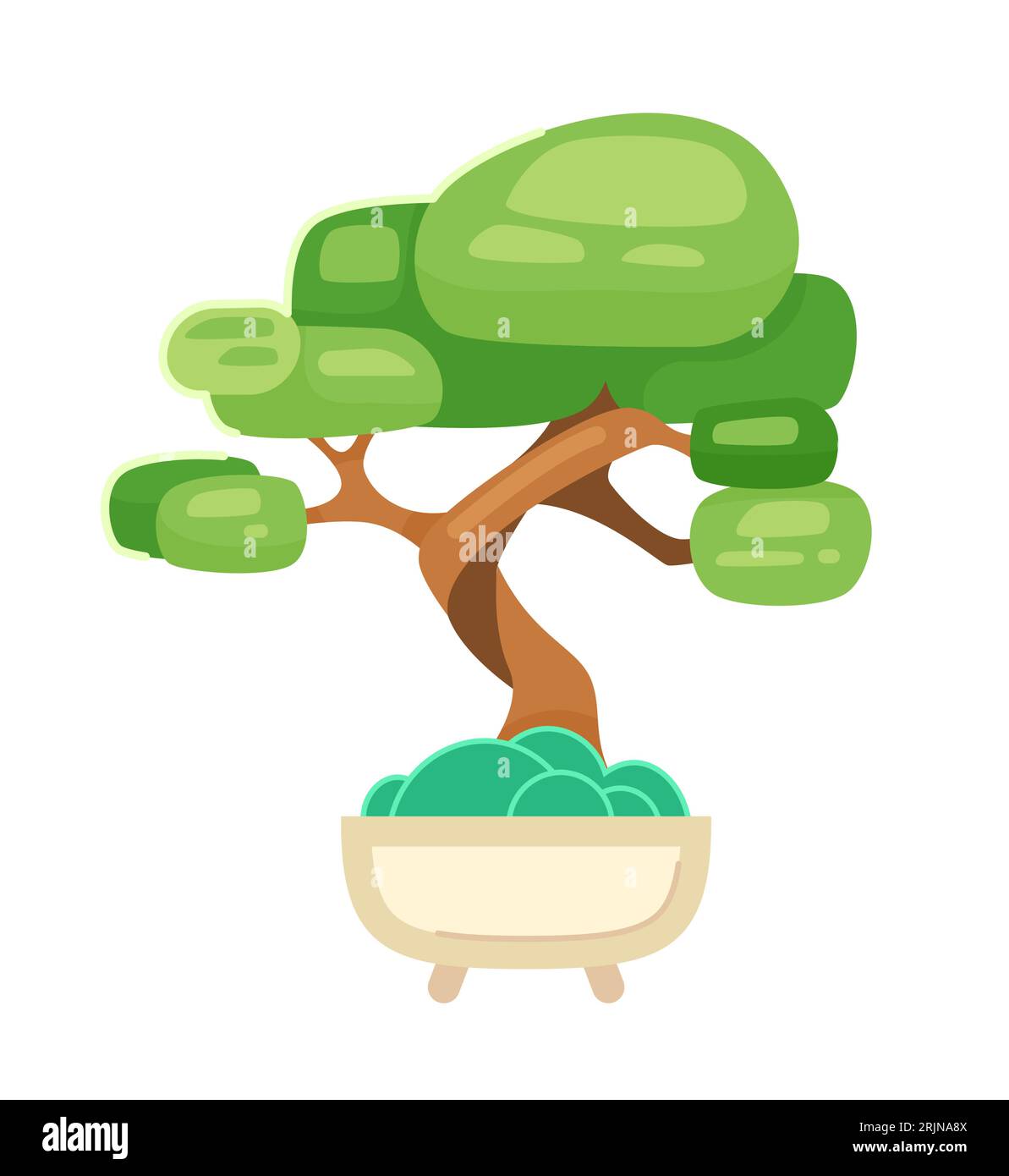 Bonsai tree semi flat colour vector object Stock Vector Image & Art - Alamy