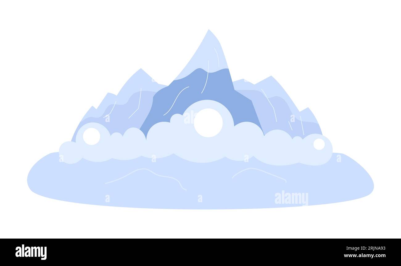 Avalanche Occurrence Semi Flat Colour Vector Object Stock Vector Image