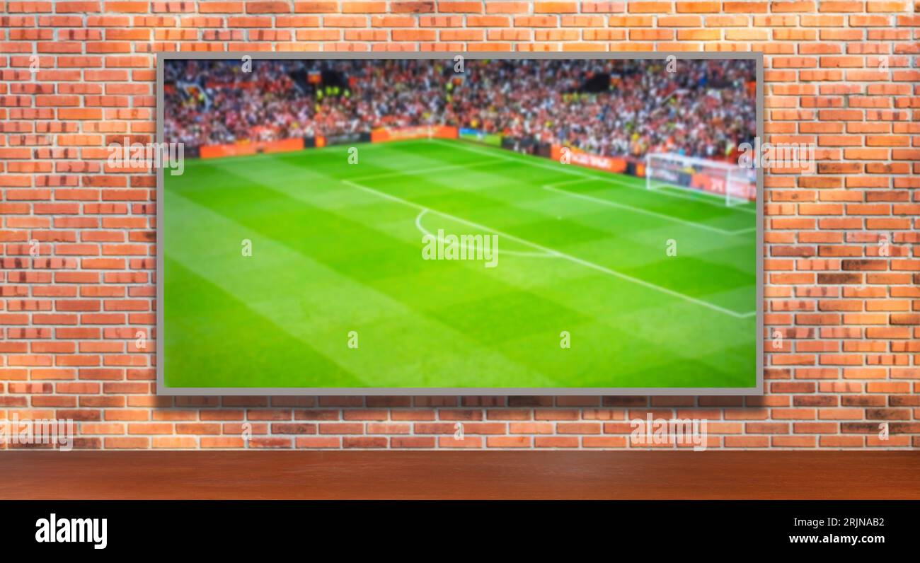 modern flat-screen television mounted on a living room wall with a ...