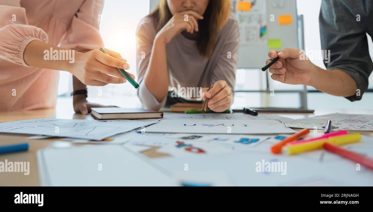 Ux Developer And Ui Designer Brainstorm About Mobile App Interface