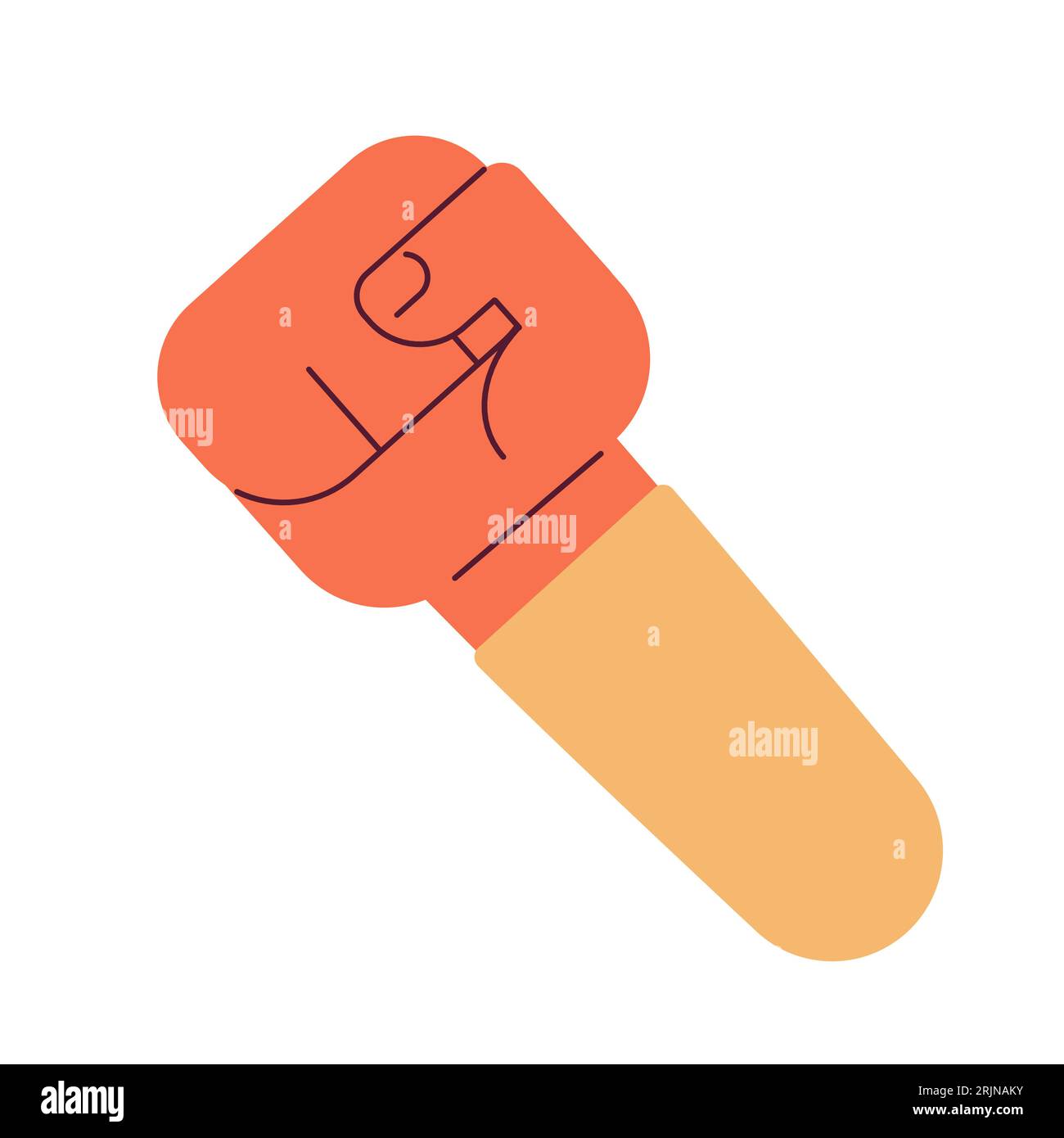 Clench fist and raising semi flat colour vector hand Stock Vector Image ...