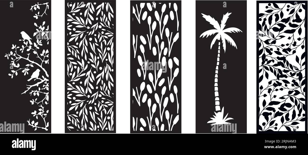 Decorative card for cutting.Leaves foliage pattern Stock Vector Image ...