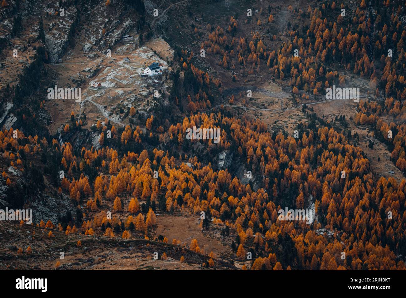 Aerial view captures serene valley hi-res stock photography and images ...